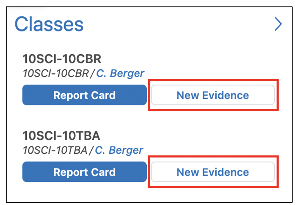 How do I add new Evidence for a student?